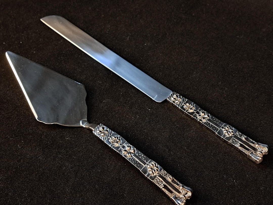 Wallace Silversmiths Cake Serving Set Christmas Cake Pie Server and ...