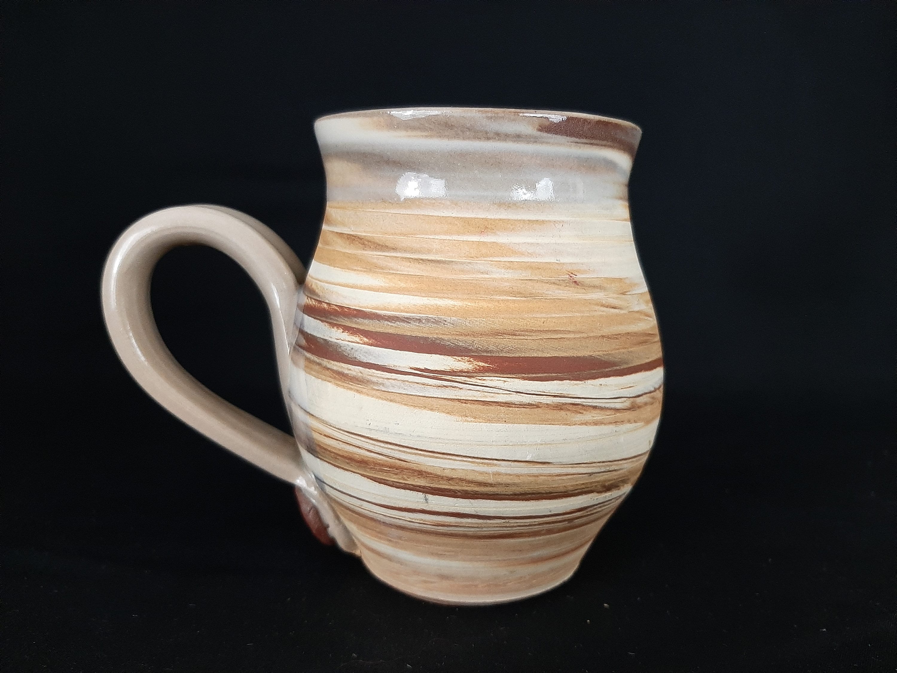 Studio Pottery Multicolor Clay Swirl Coffee Mug Tea Cup Marked | Etsy