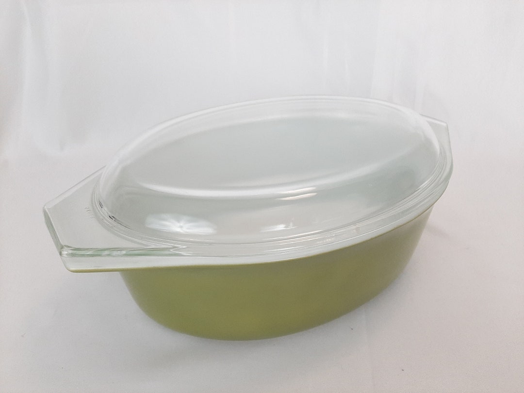 Vintage Large Pyrex 045 Oval Casserole Dish Roaster in Avocado Green ...