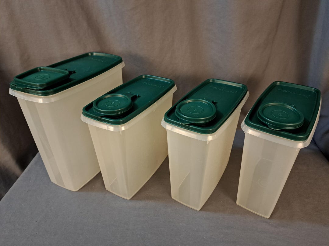 Set of 4 Vintage Tupperware Cereal Keeper With Pouring Lid - Etsy
