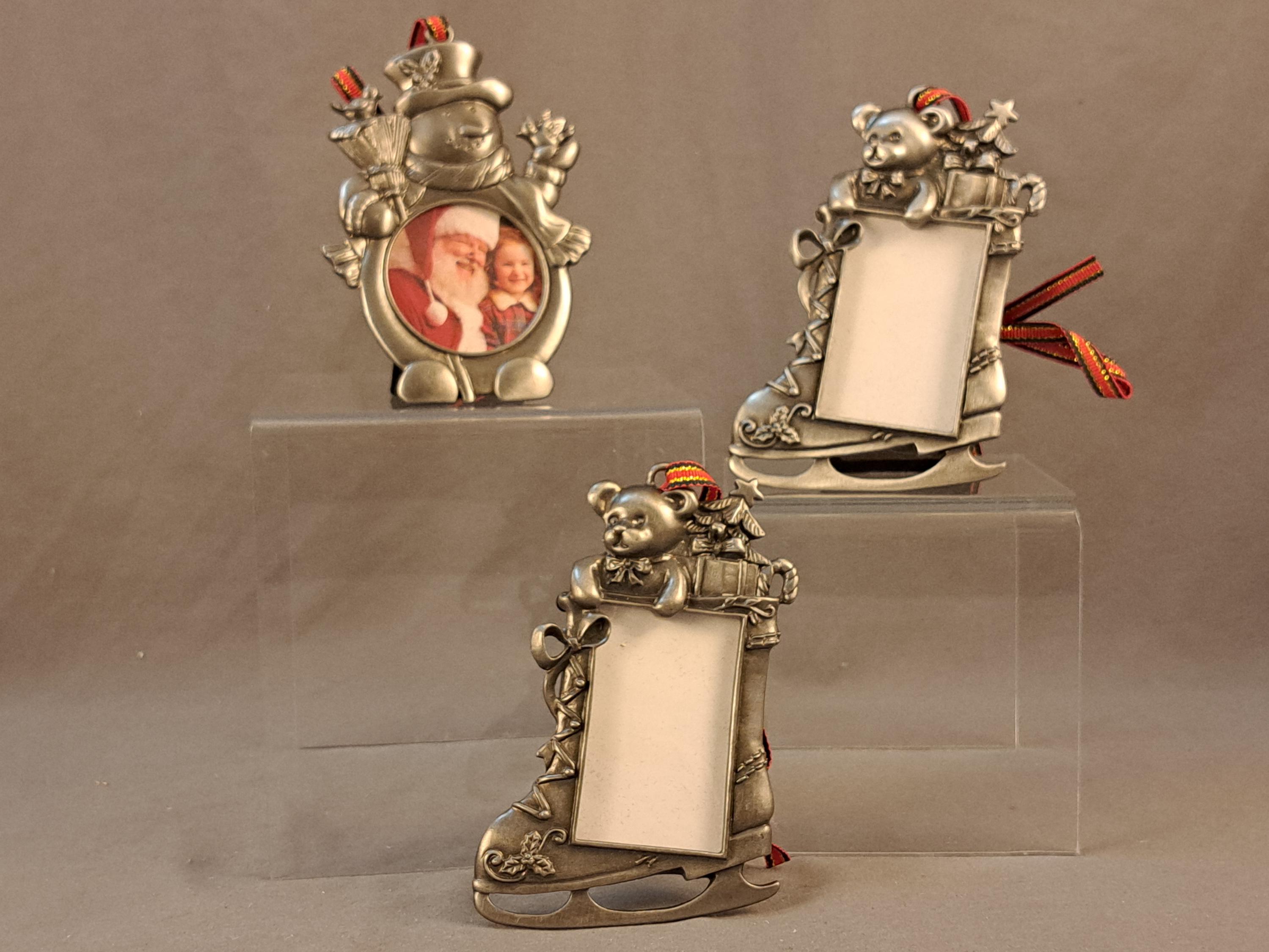 Vintage Pewter Christmas Hanging Ornament Desk Picture Frame Price for ...