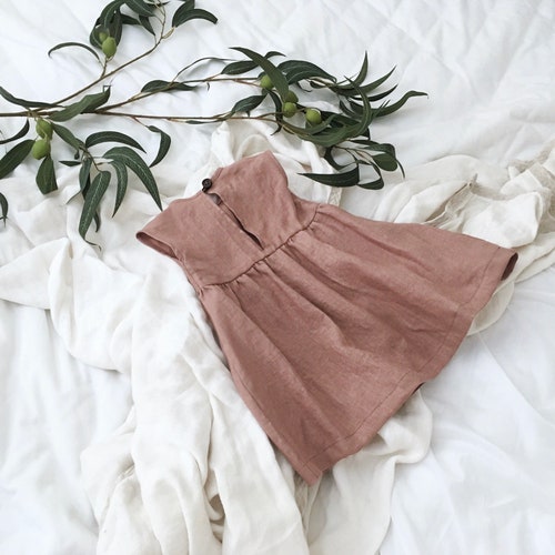 Linen Baby Dress Rust Linen Dress Toddler Girl Clothes Fall - Etsy India