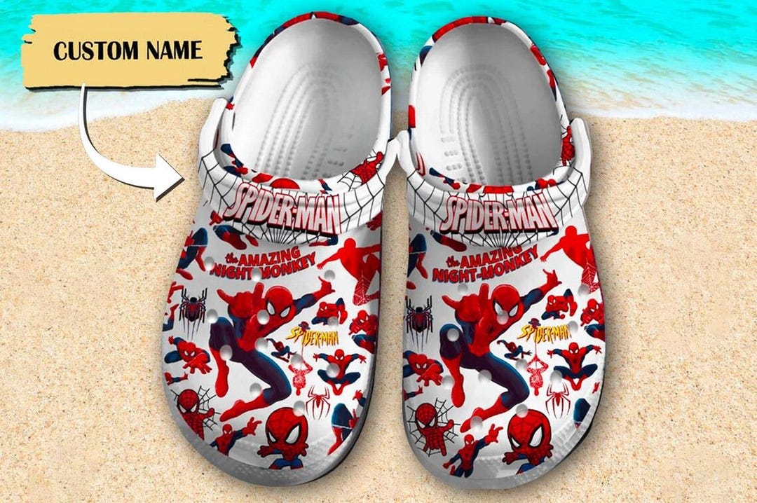 Custom Spider Clog, Superhero Movie Clogs, Spider Movie Sandals ...