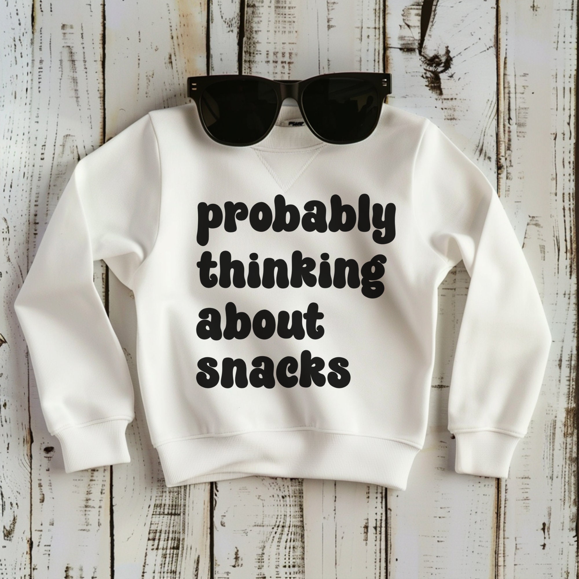 Adorable Kids Shirt SVG – Probably Thinking About Snacks, Kid Friendly ...