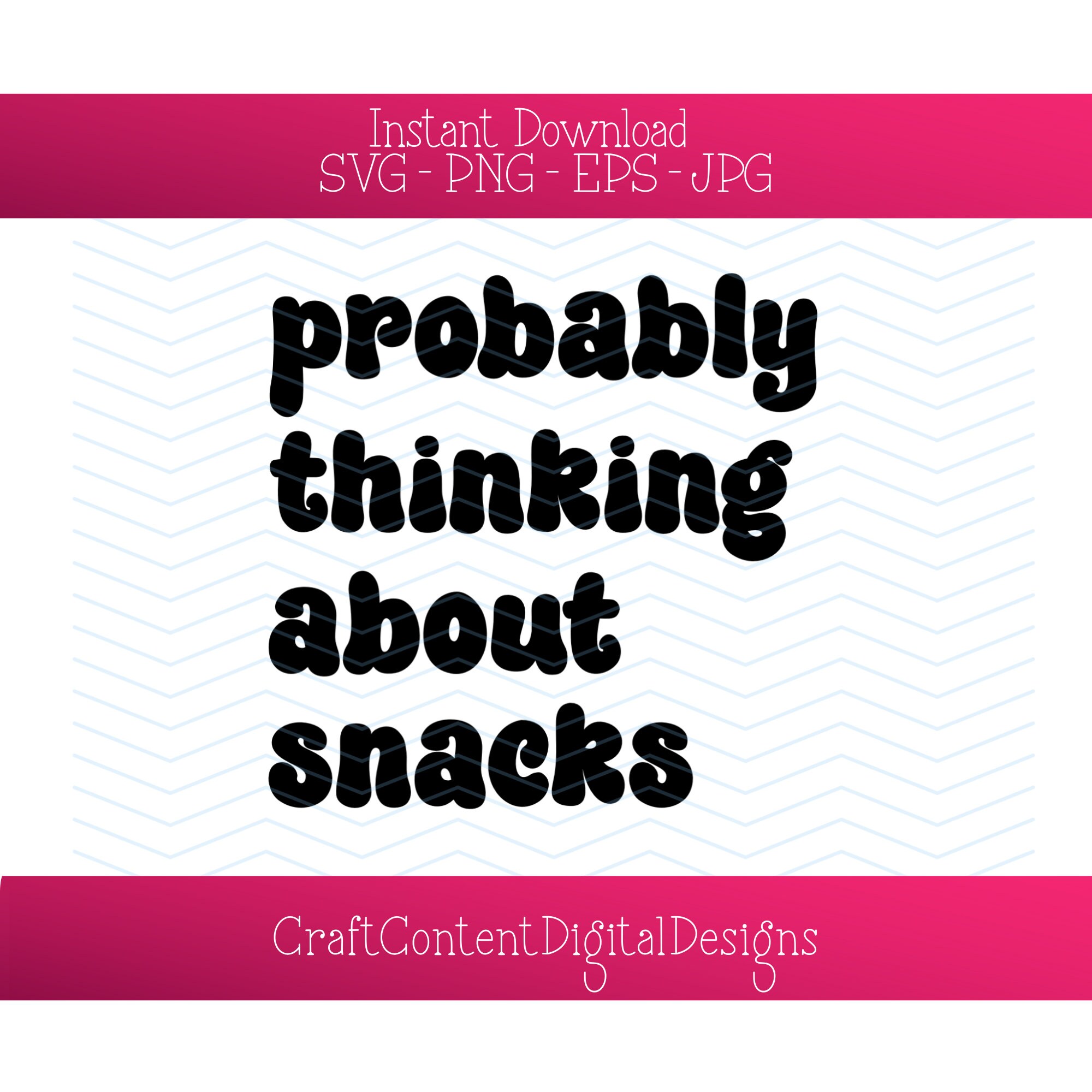 Adorable Kids Shirt SVG: Probably Thinking About Snacks - Etsy