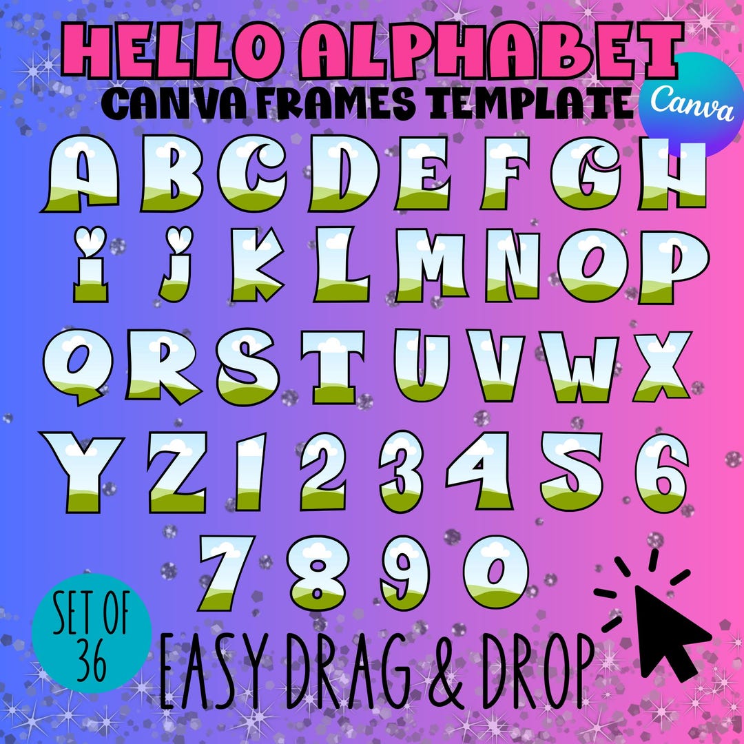 Canva Editable Letters – Drag & Drop Alphabet Frames – DIY Canva Letter ...