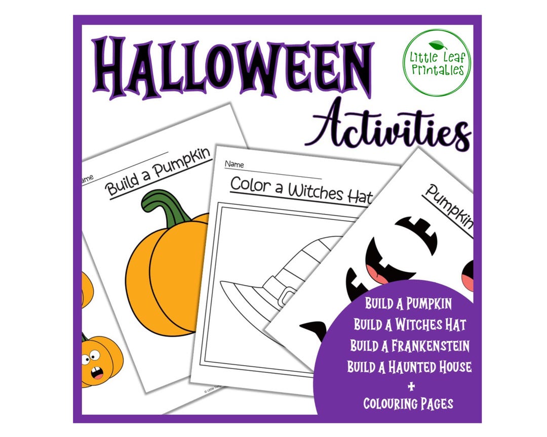 Halloween Activities for Kids, Printable Cut and Paste Worksheets ...