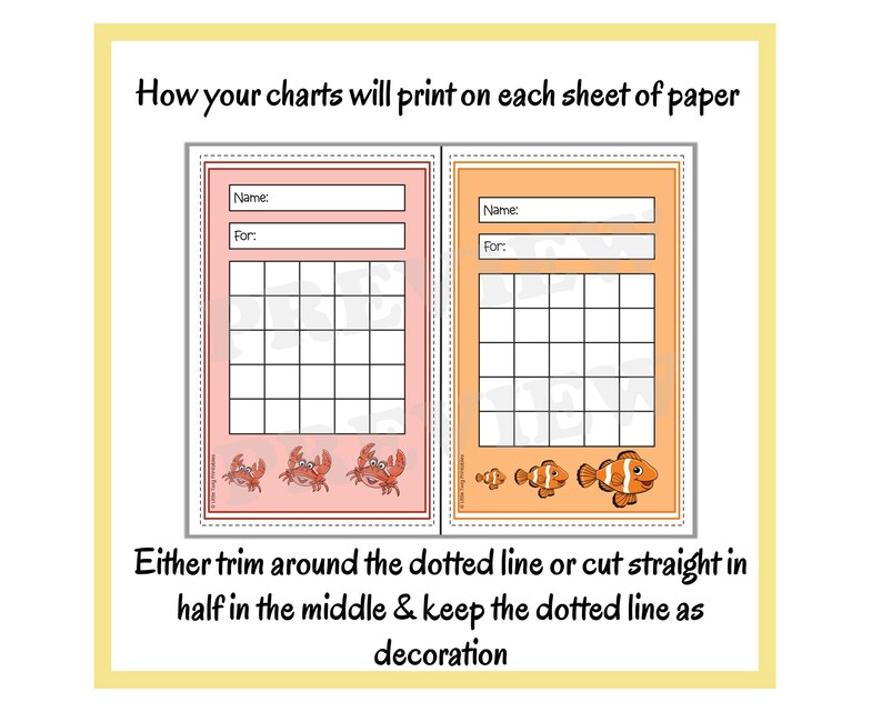 10 Ocean Themed Reward Cards | Printable Incentive Charts for Young ...