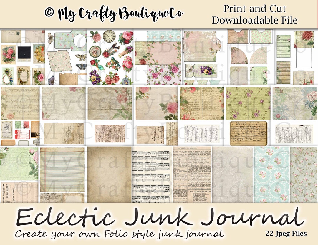 Eclectic Junk Journal Printable Kit - Etsy