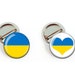 Ukraine Flag Pin, Ukrainian Flag Heart Button, Stand With Ukraine ...
