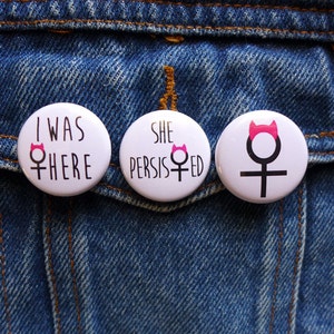 She Persisted Button, Mini She Persisted Pin, Women's March Button - Etsy