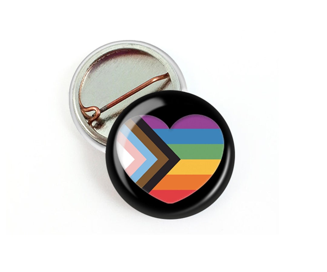 Mini Inclusive Pride Flag Heart Button - Support Trans Rights - Etsy