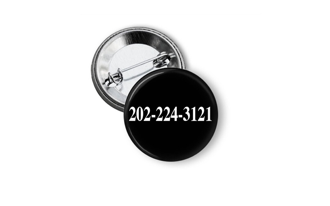 202-224-3121 U.S. Capitol Switchboard Phone Number Button - Etsy