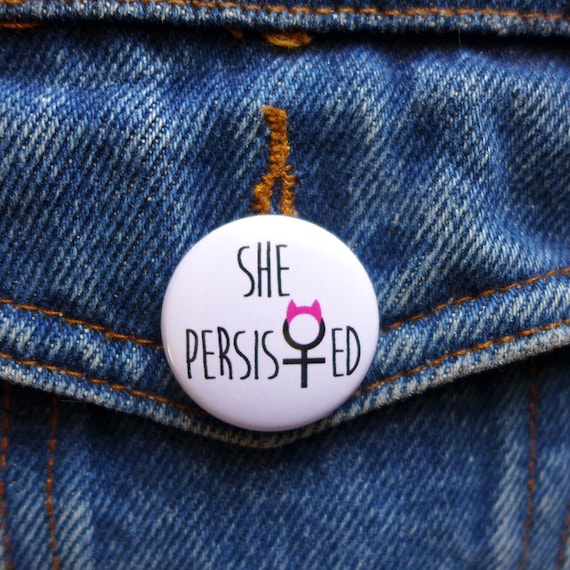 She Persisted Button Mini She Persisted Pin Women's | Etsy