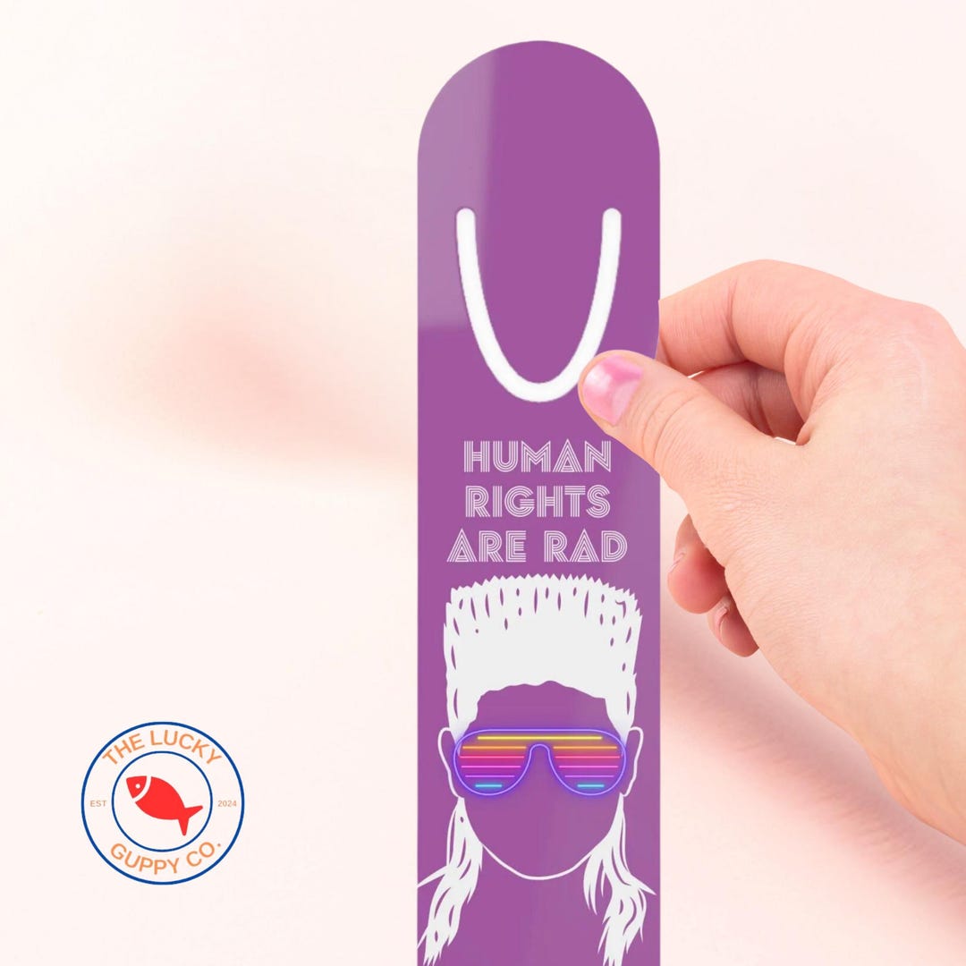 Human Rights Are Rad Retro Bookmark, Ban Ignorance Not Books, Ban ...