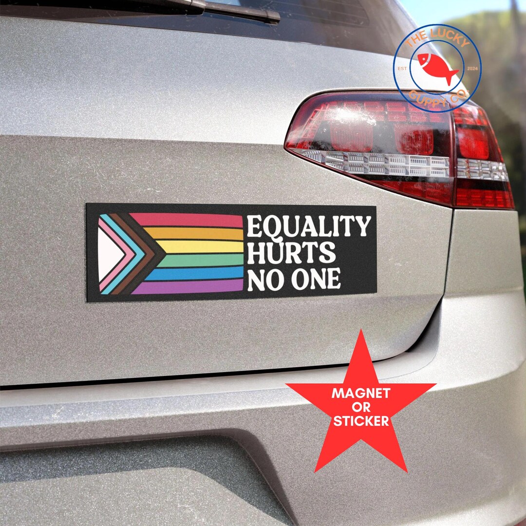 Equality Hurts No One Bumper Sticker, Progress Pride Flag - Etsy