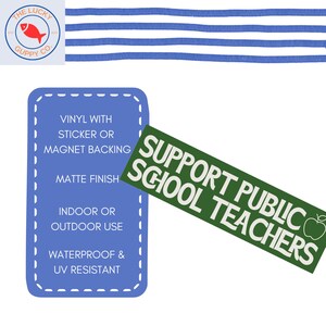 Support Public School Teachers Bumper Sticker, Pay Teachers More Magnet ...