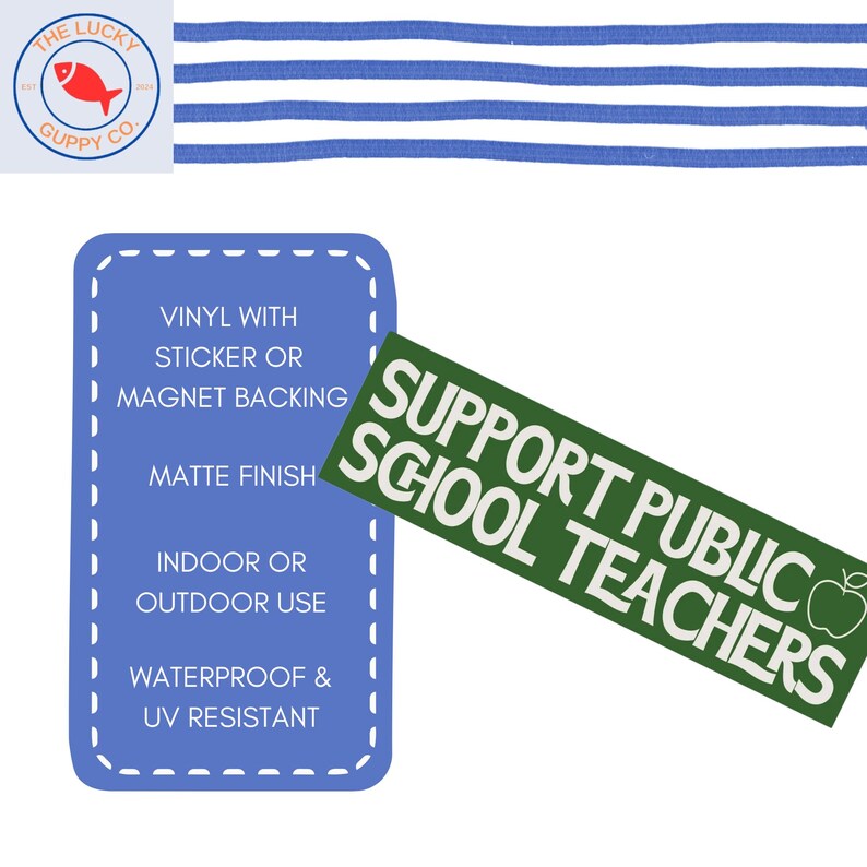 Support Public School Teachers Bumper Sticker or Magnet - Etsy