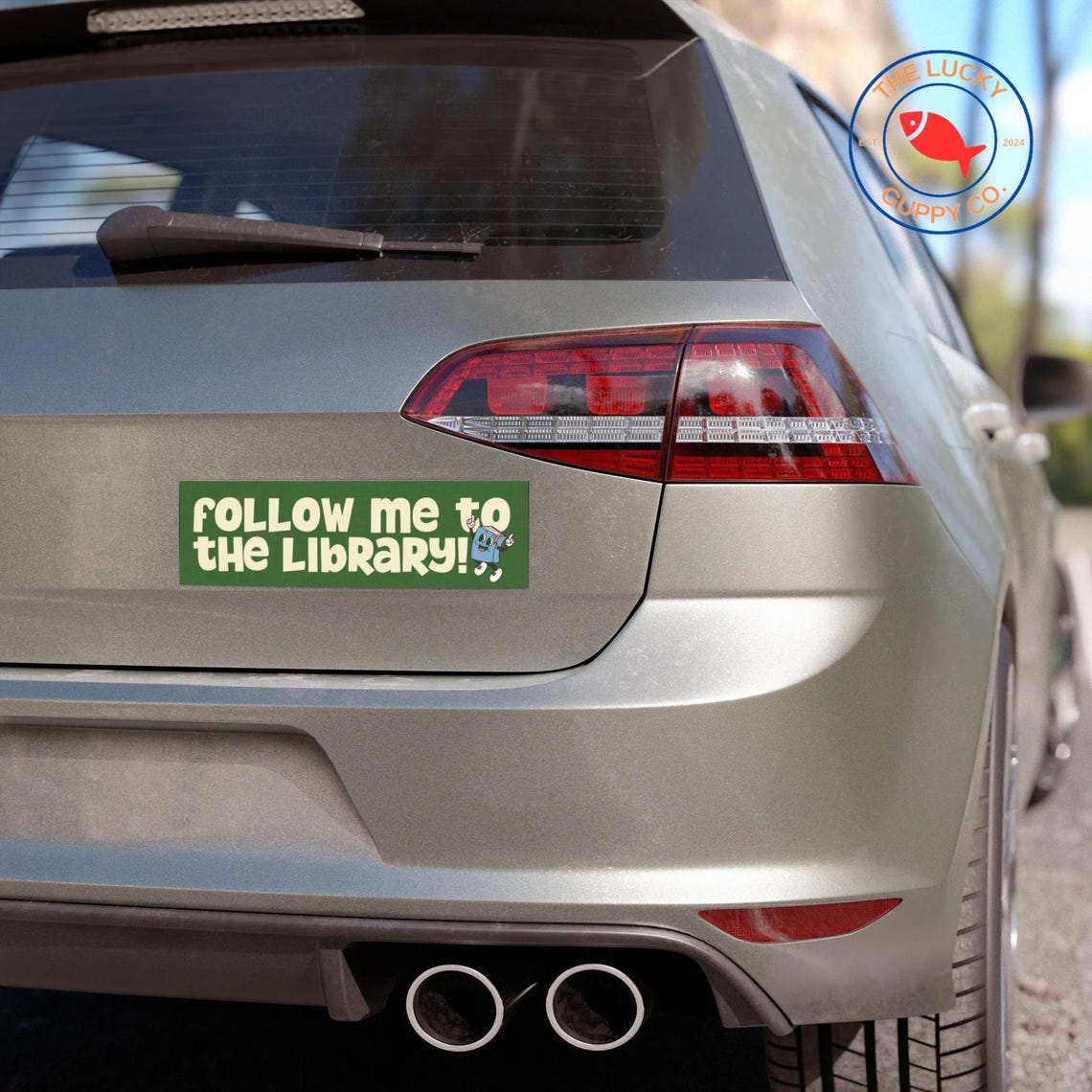 Follow Me to the Library Bumper Sticker, Retro Book Lover Magnet - Etsy