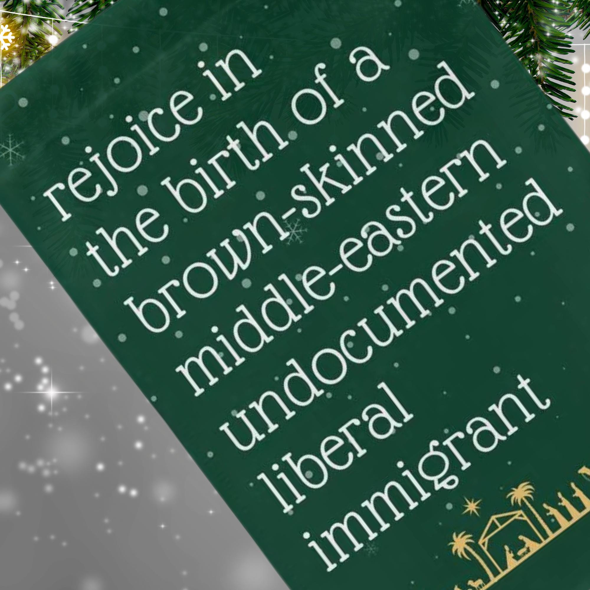 Rejoice in the Birth of a Liberal Immigrant Christmas Flag, Jesus Was ...