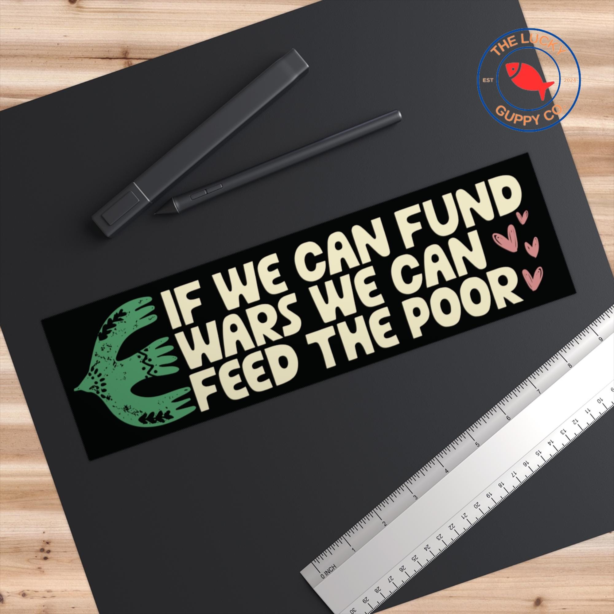 Fund Wars Feed Poor Bumper Sticker, Anti Capitalism Car Magnet - Etsy