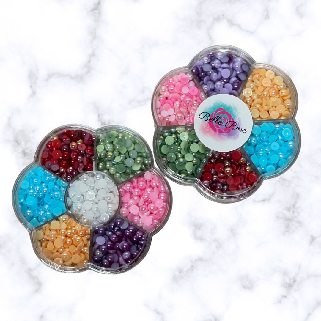 Belle Rose Half Pearl Embelishment Assortment Flower Box - Etsy