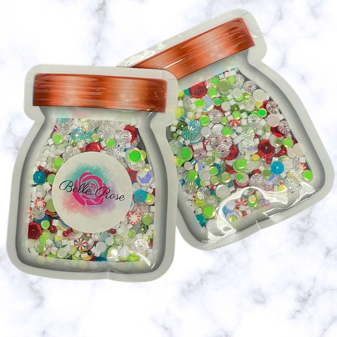 Christmas Candy Sequin Confetti Mix | Shaker Pocket | Scrapbook Supplies - Etsy