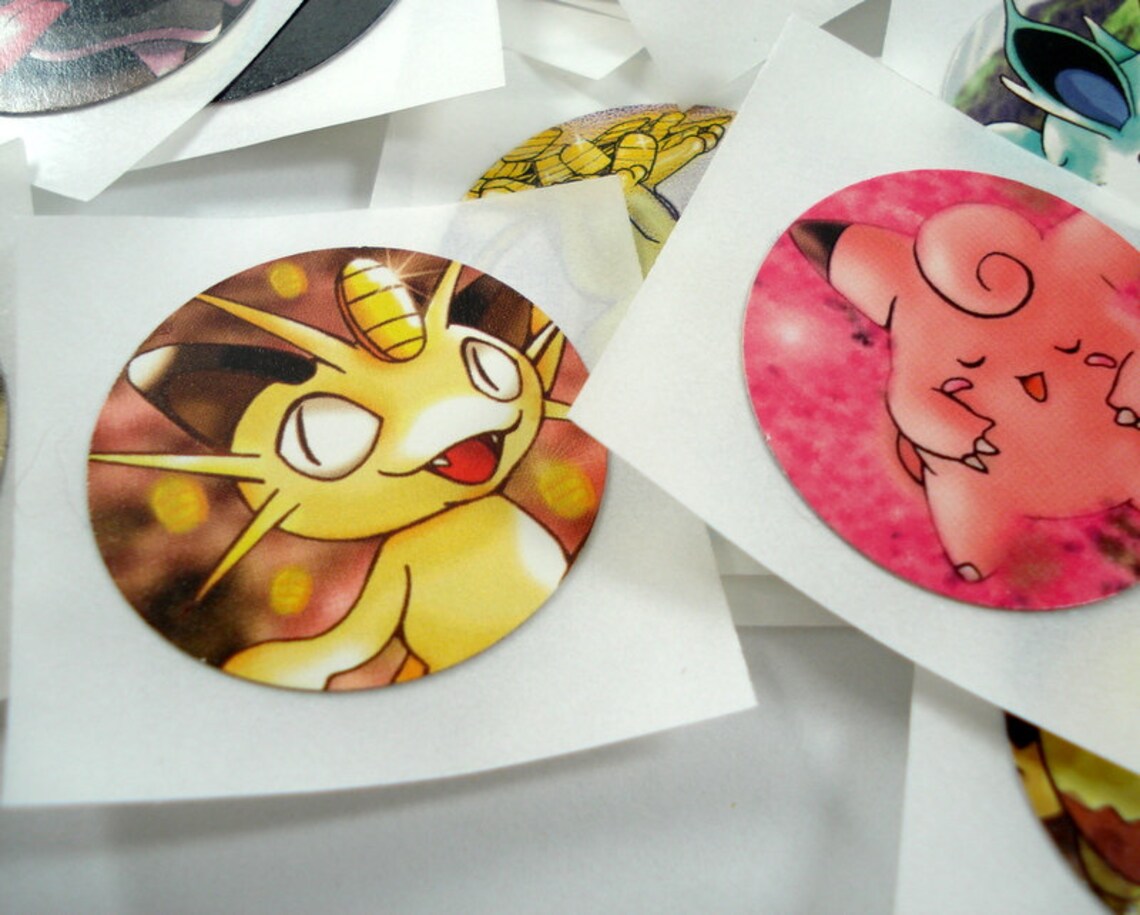 Upcycled Pokemon Stickers Set of 12 Pokemon Card Stickers - Etsy