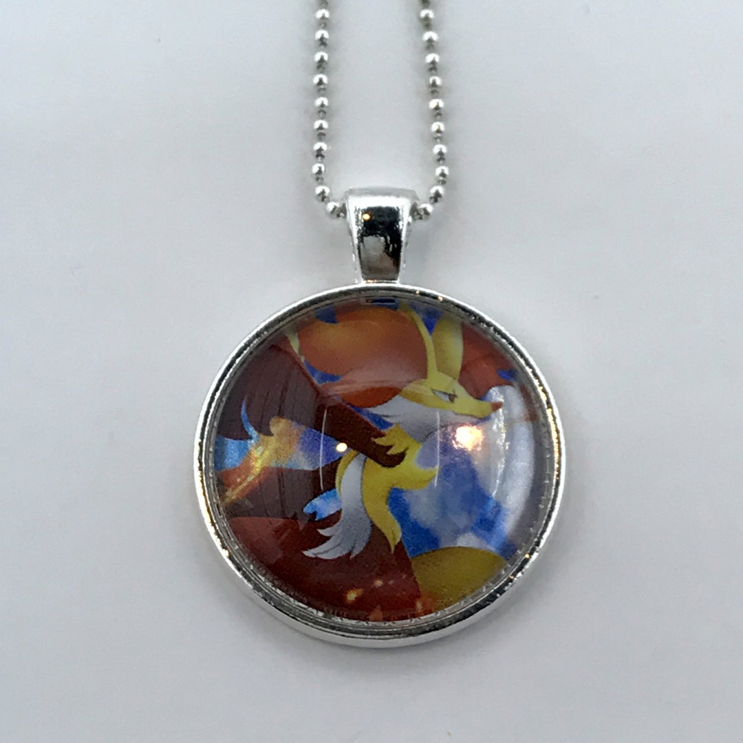 Pokemon Delphox Necklace - Holographic Pokemon Card Pendant - Pokemon ...