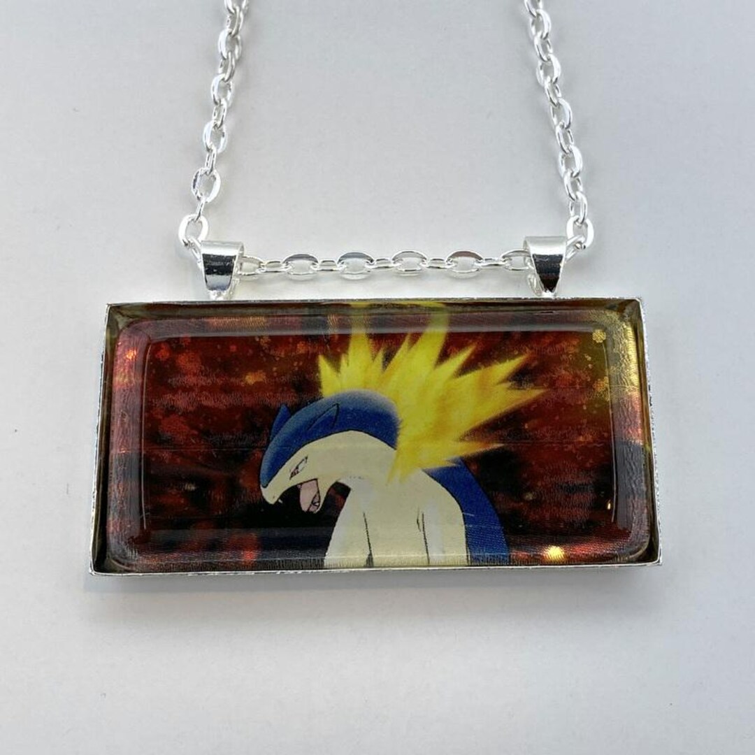 Typhlosion Necklace - Holographic Pokemon Card Necklace - Upcycled ...