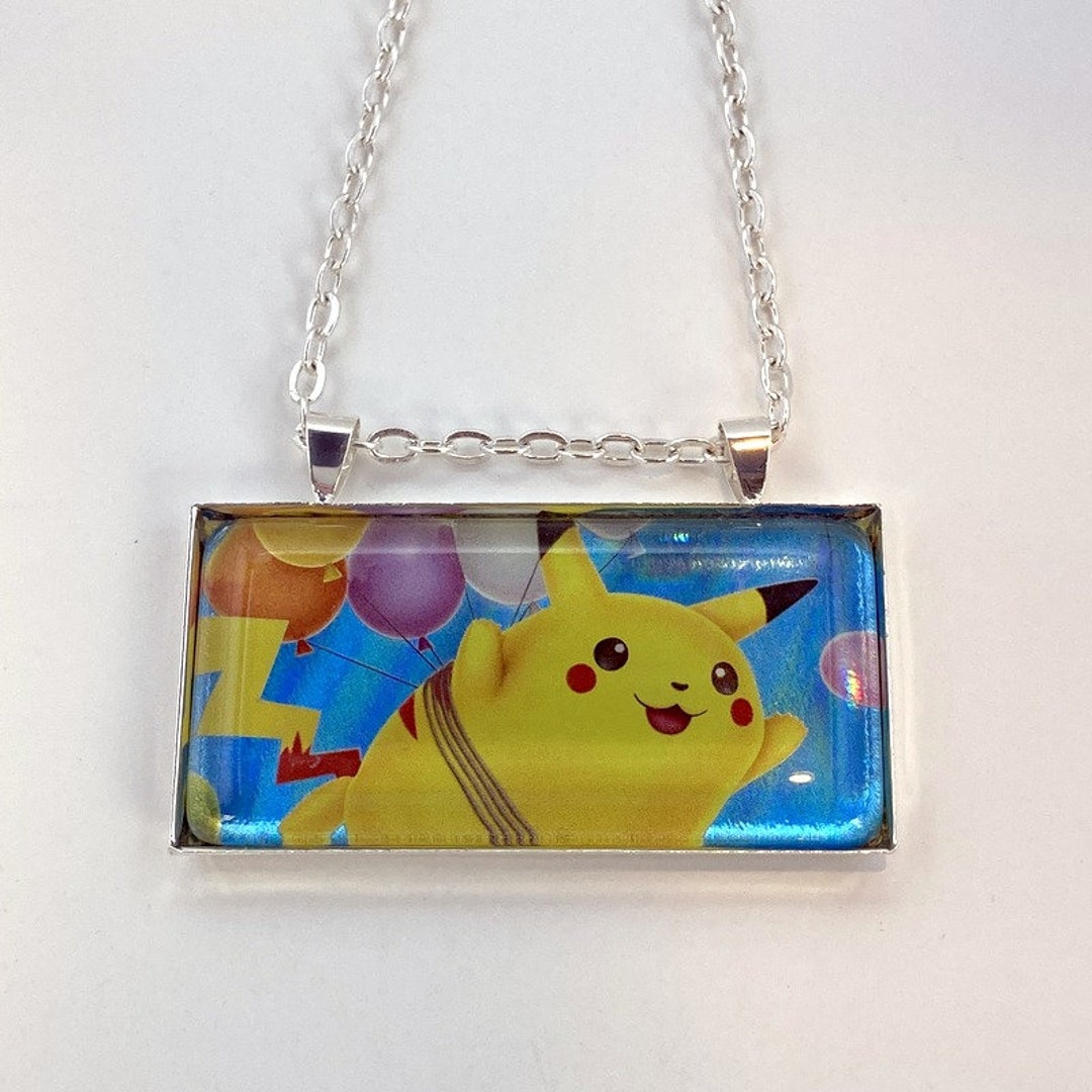 Flying Pikachu Necklace - Holographic Pokemon Card Necklace - Upcycled ...