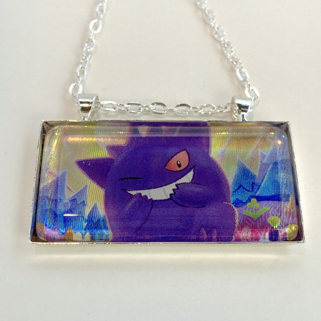 Gengar Necklace - Holographic Pokemon Card Necklace - Upcycled Pokemon ...