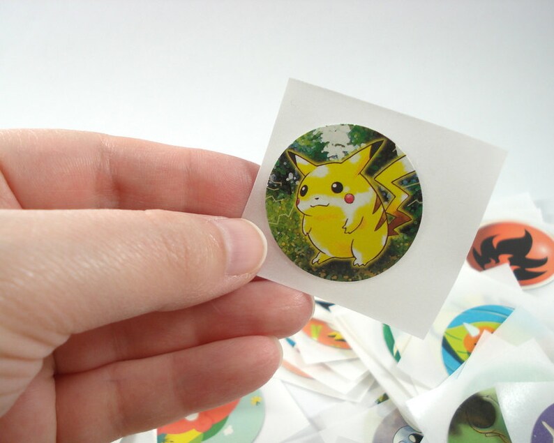Upcycled Pokemon Stickers Set of 12 Pokemon Card Stickers - Etsy