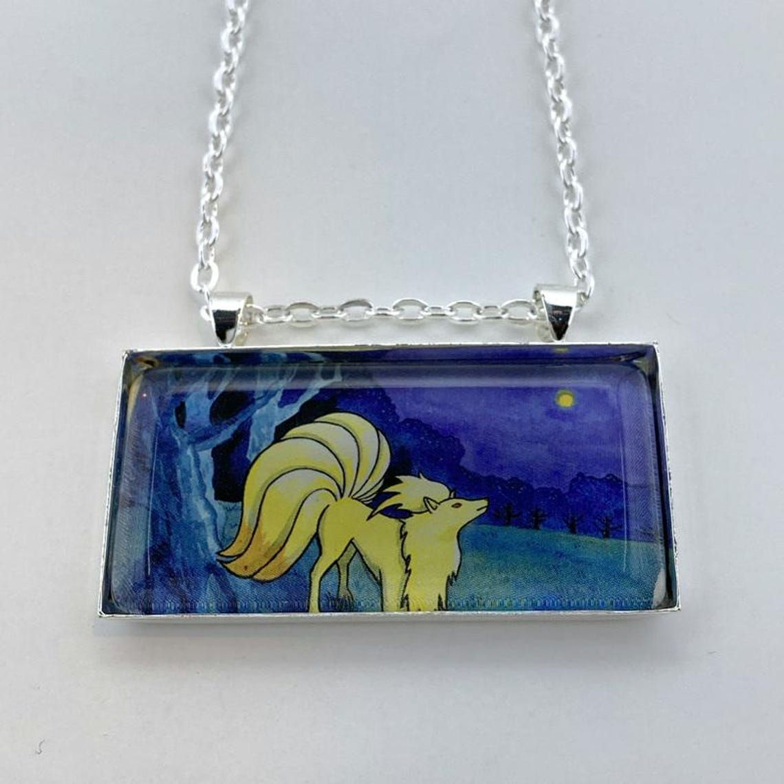 Light Ninetales Necklace - Pokemon Card Necklace - Upcycled Pokemon ...