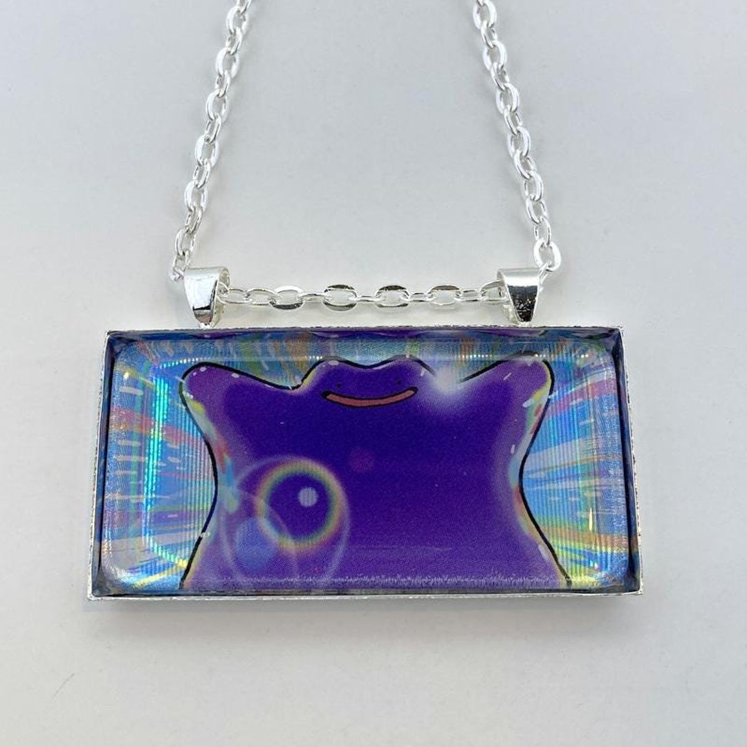Ditto Necklace - Holographic Pokemon Card Necklace - Upcycled Pokemon ...