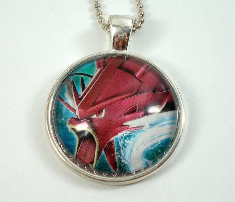Mega Gyarados Pokemon Necklace OR Keychain Upcycled Pokemon | Etsy