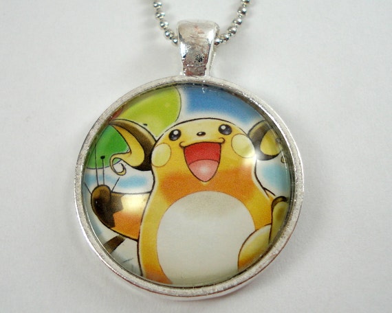 Raichu Pokemon Necklace OR Keychain Upcycled Pokemon Card | Etsy