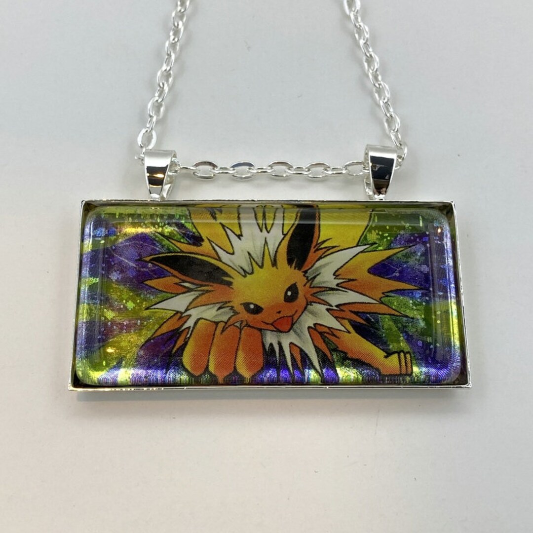 Jolteon Necklace - Holographic Pokemon Card Necklace - Upcycled Pokemon ...