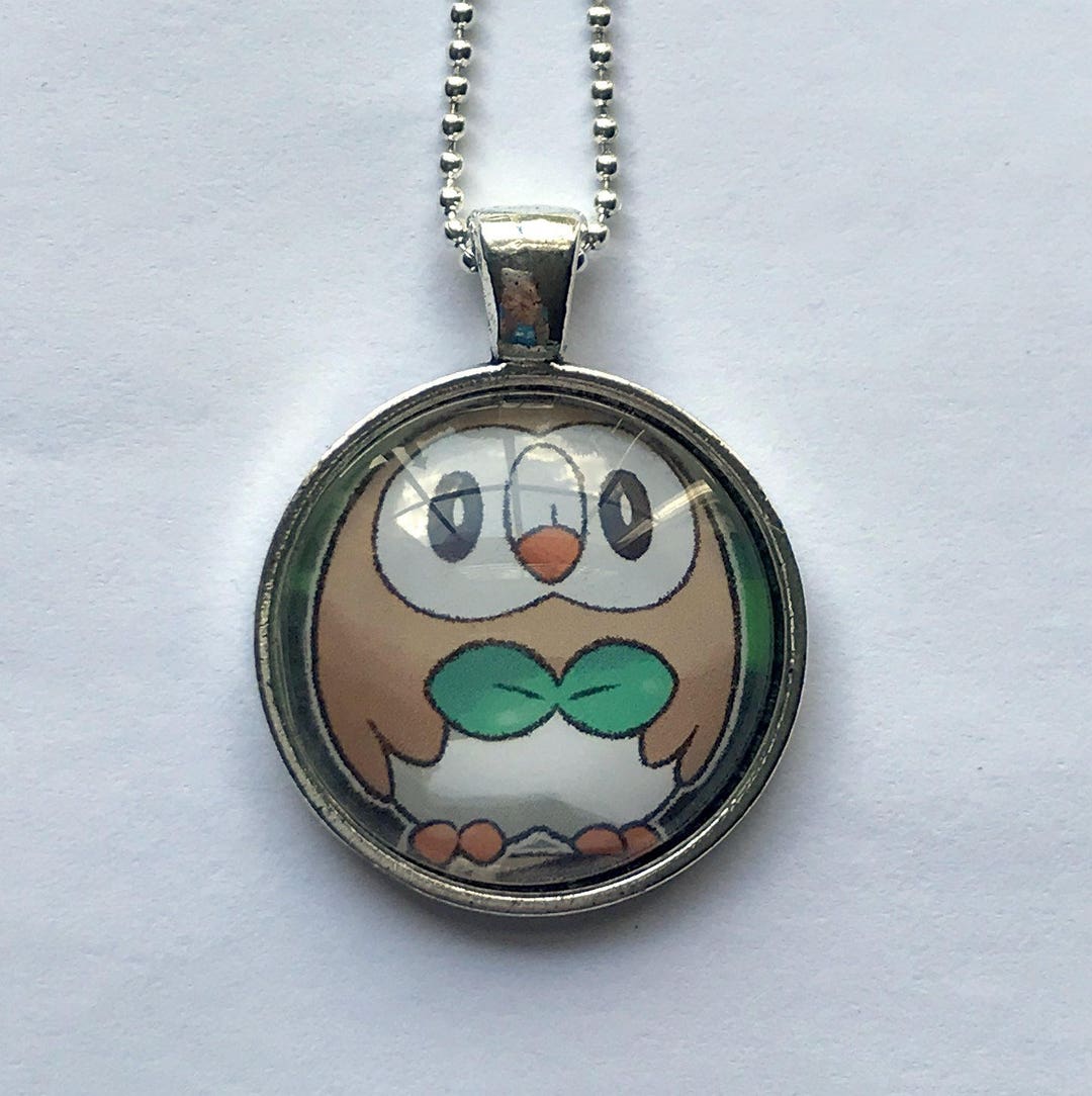 Rowlet Pokemon Necklace OR Keychain Upcycled Pokemon Card - Etsy