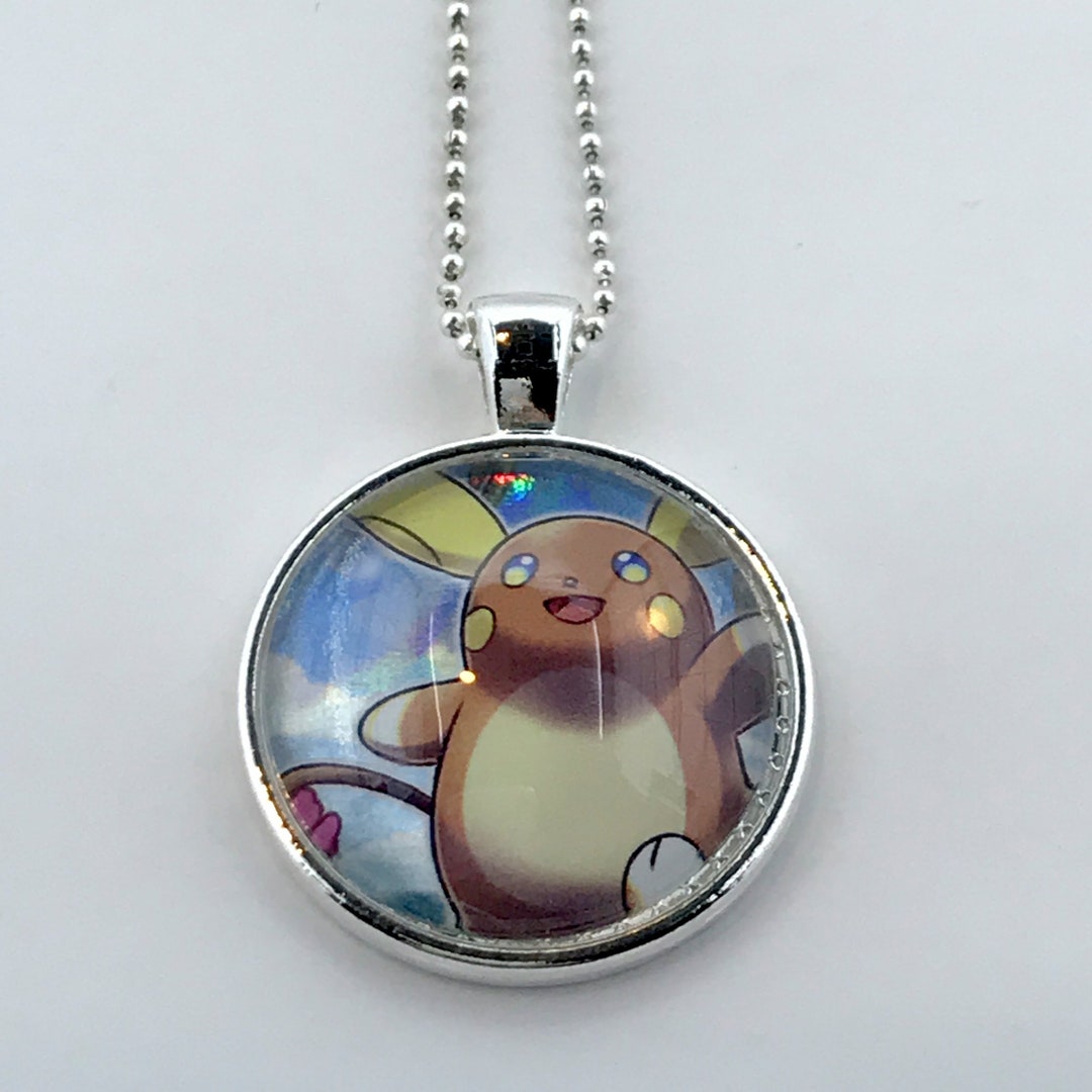 Pokemon Alolan Raichu Necklace Holographic Pokemon Card Pendant Pokemon ...