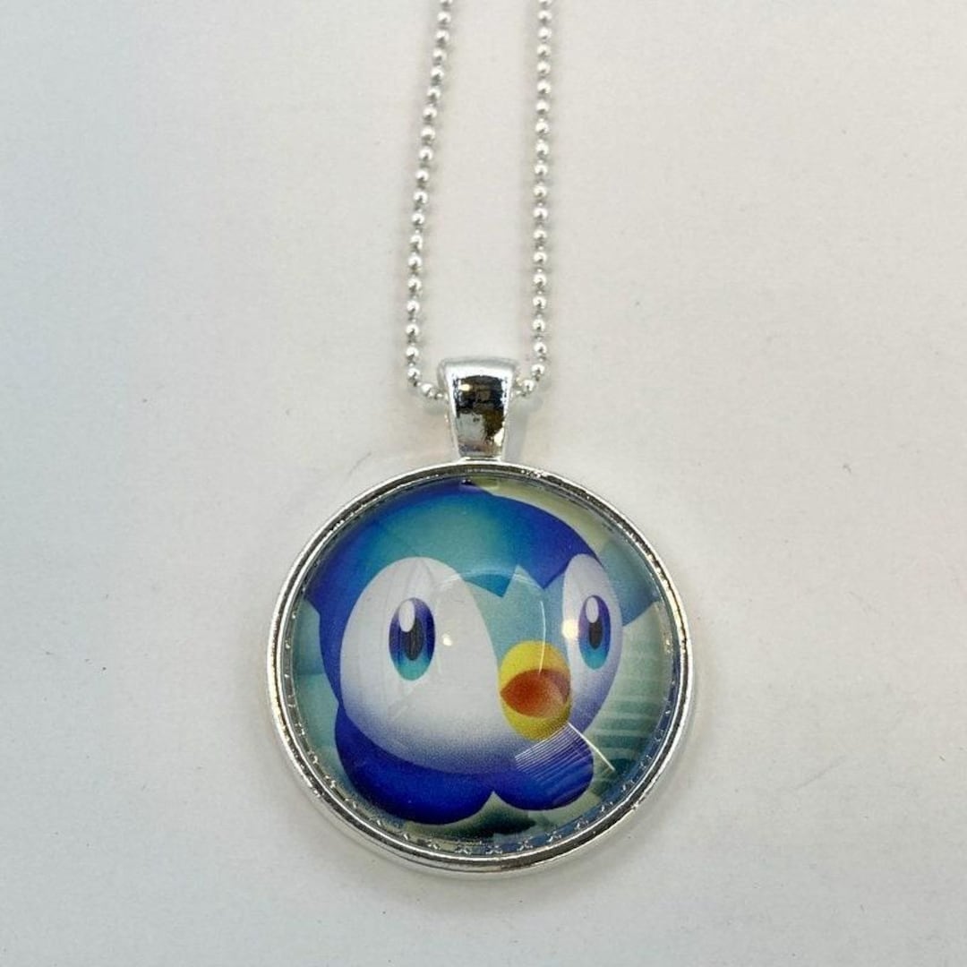 Piplup Pokemon Necklace OR Keychain - Upcycled Pokemon Card Pendant ...