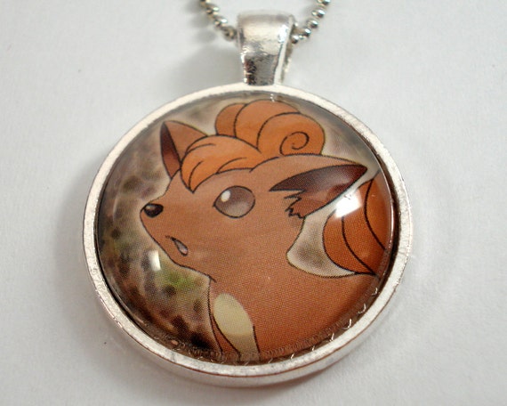 Vulpix Pokemon Necklace OR Keychain Upcycled Pokemon Card | Etsy