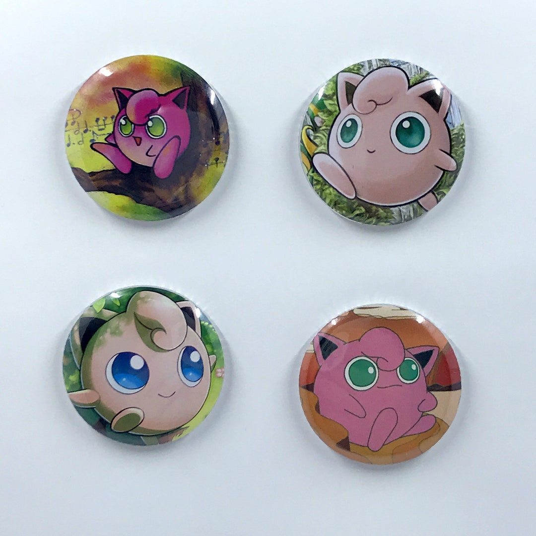 Jigglypuff Magnet Set of 4 - Upcycled Pokemon Card Magnets - Pokemon ...