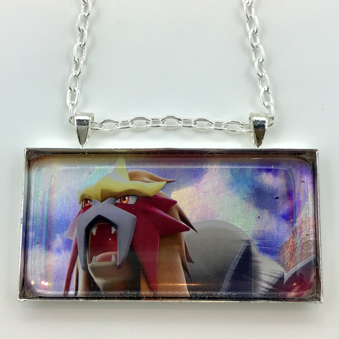 Entei Necklace - Holographic Pokemon Card Necklace - Upcycled Pokemon ...