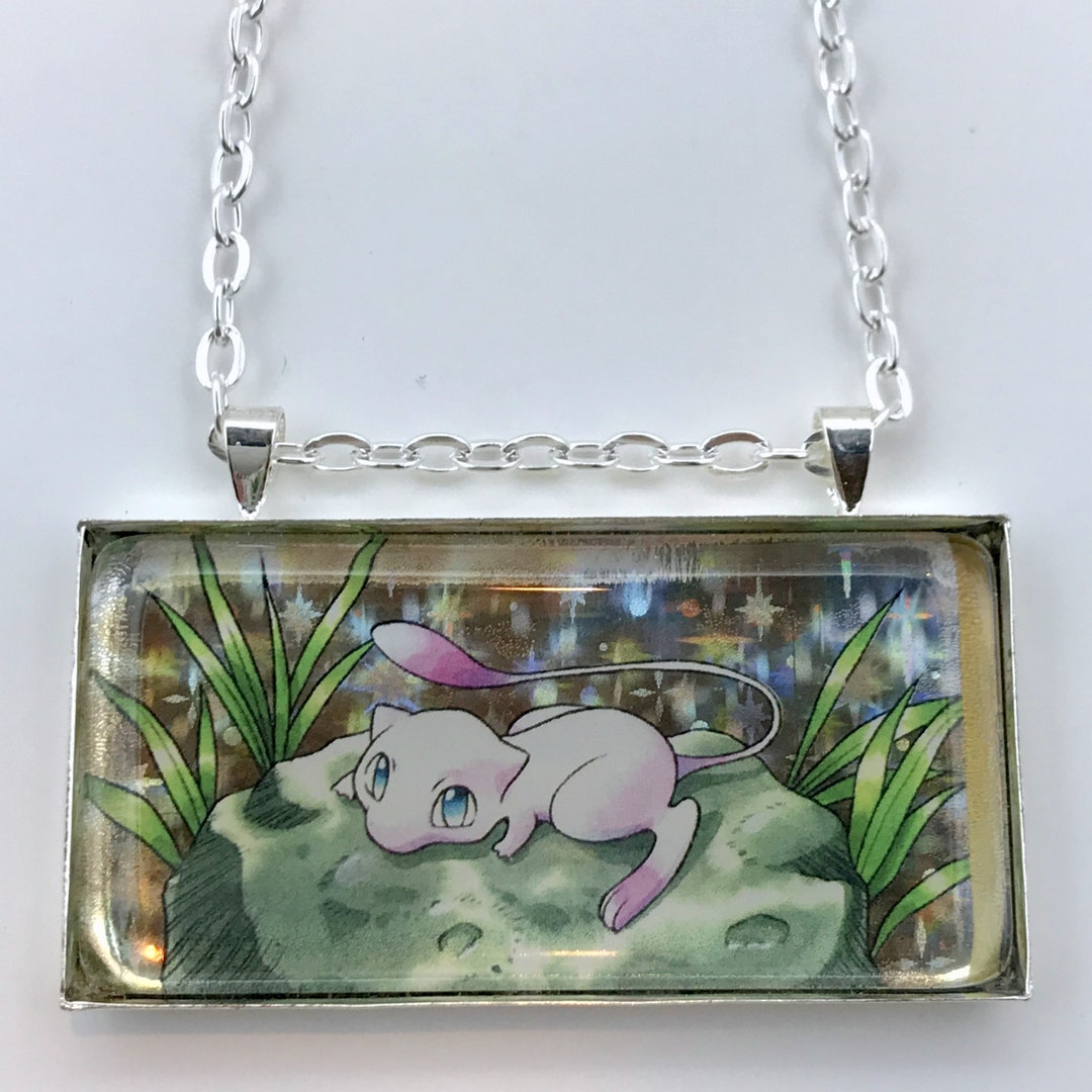 Lilypad Mew Necklace - Holographic Pokemon Card Necklace - Upcycled ...