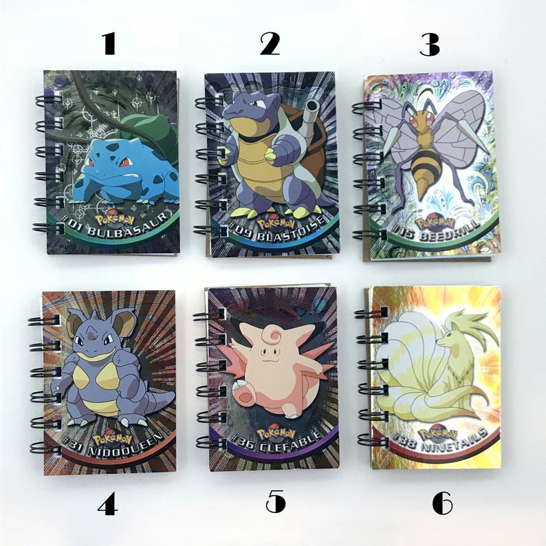 Holographic Pokemon Notebook - You Choose One! - Upcycled Pokemon Card ...