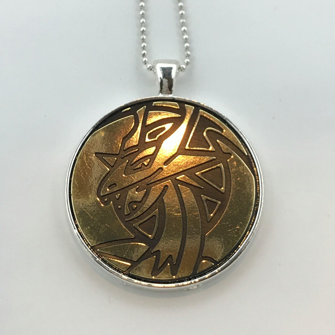 Mega Salamence Necklace - Pokemon Necklace OR Keychain - Upcycled ...