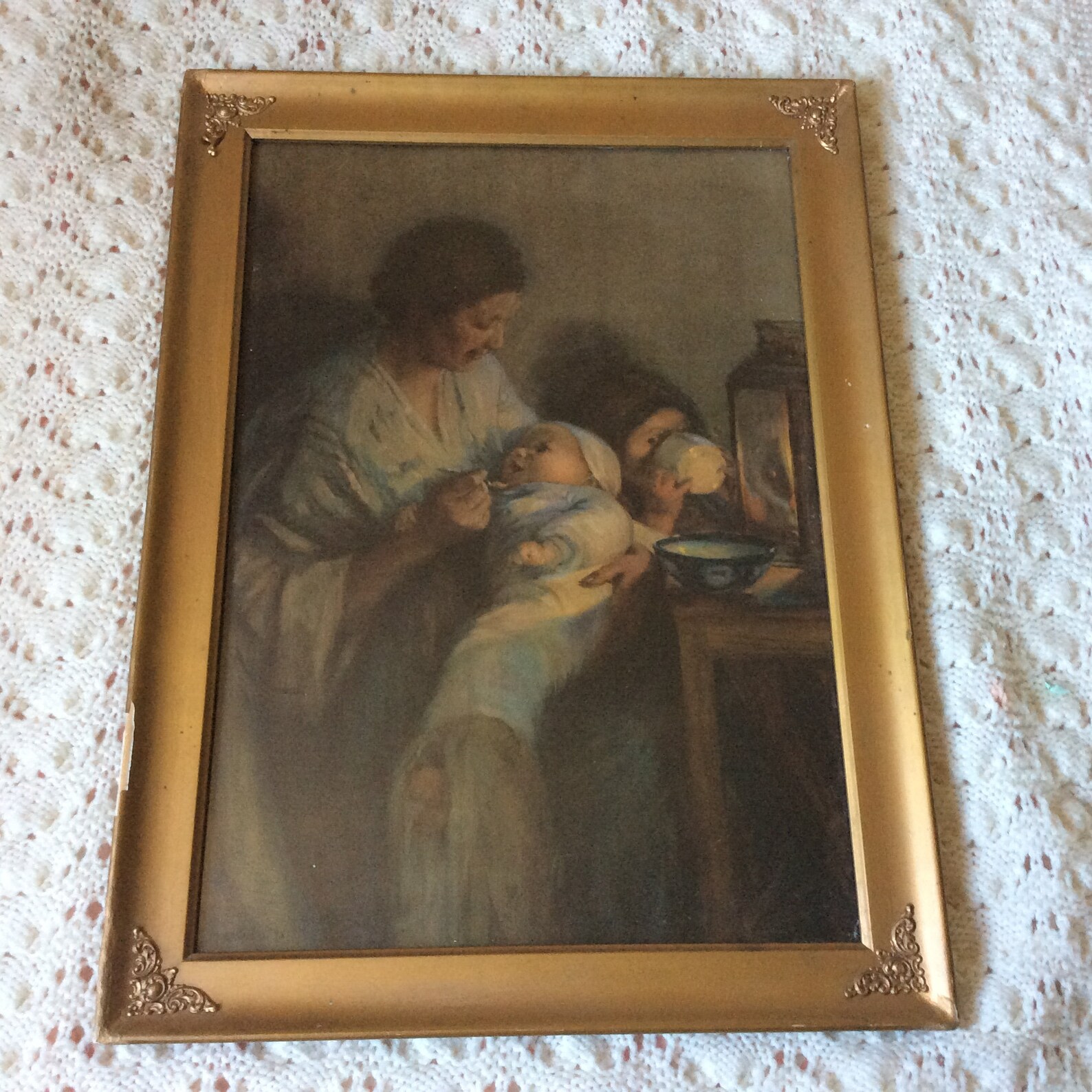 Antique 1893 Signed Dated Lithograph on Canvas - Etsy