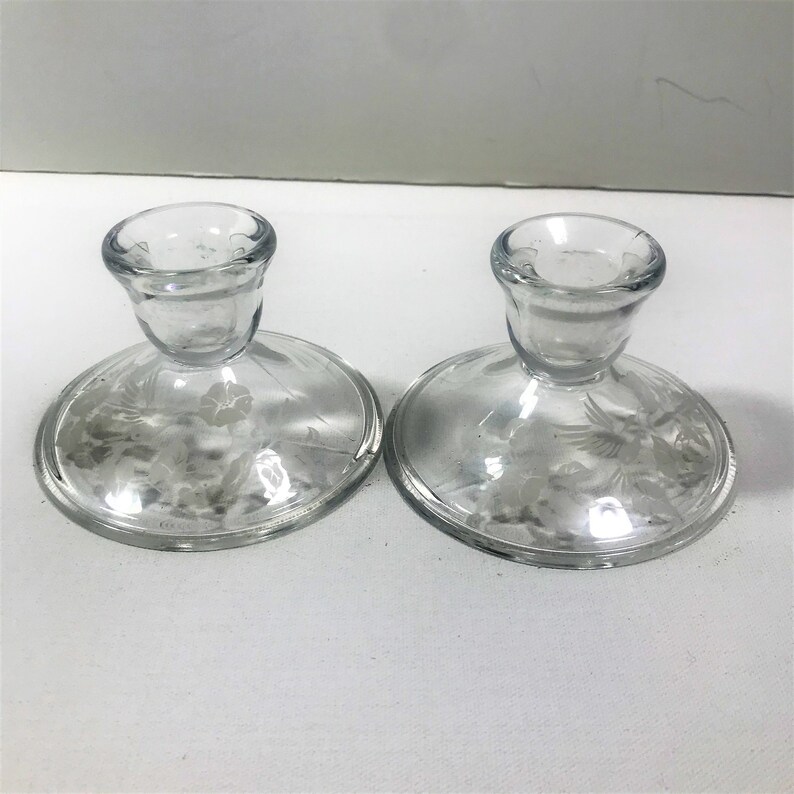 Vintage Avon Lead Crystal Etched Hummingbird Floral Candle - Etsy