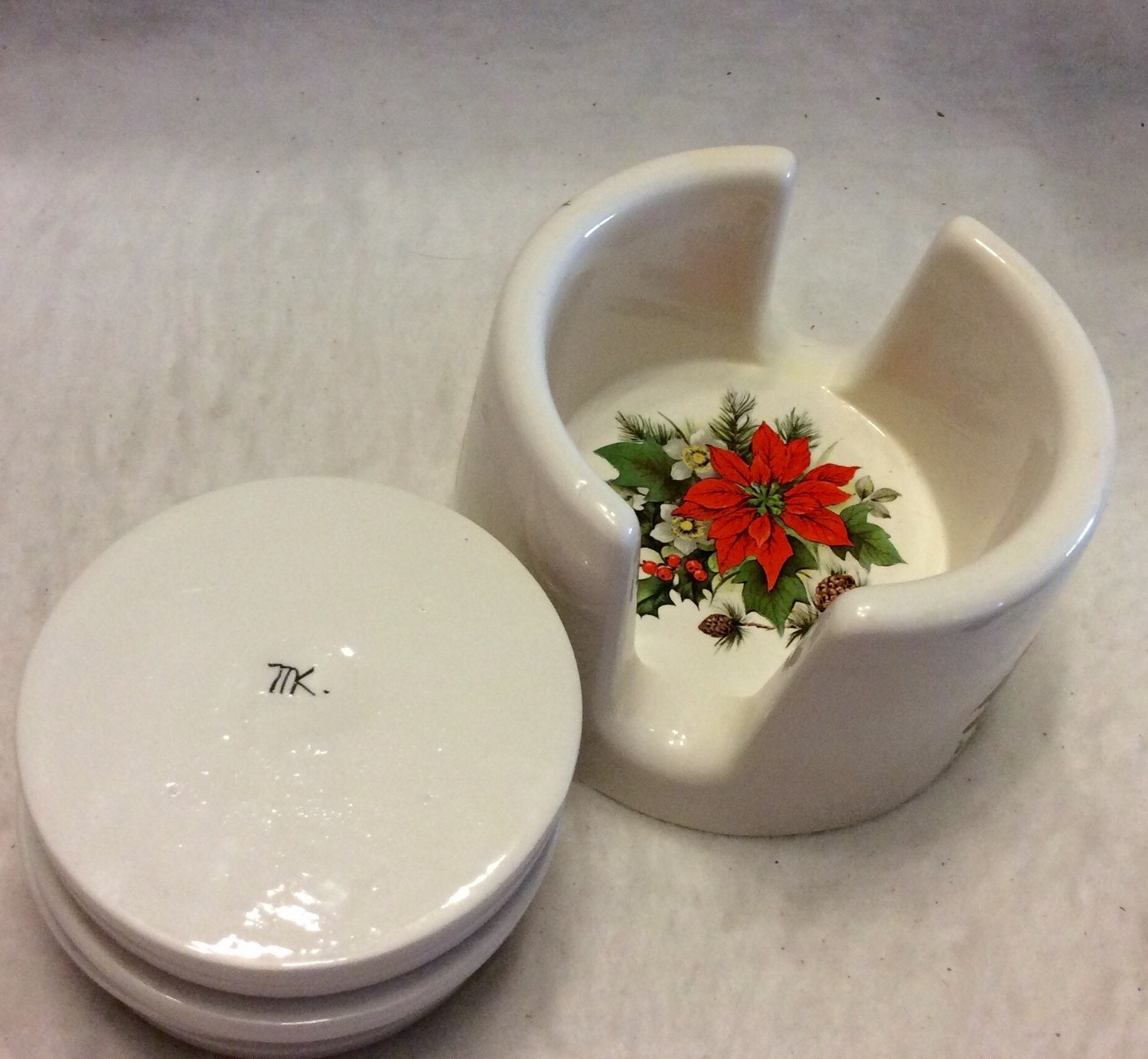 Vintage 1980s Ceramic Christmas Coasters. - Etsy